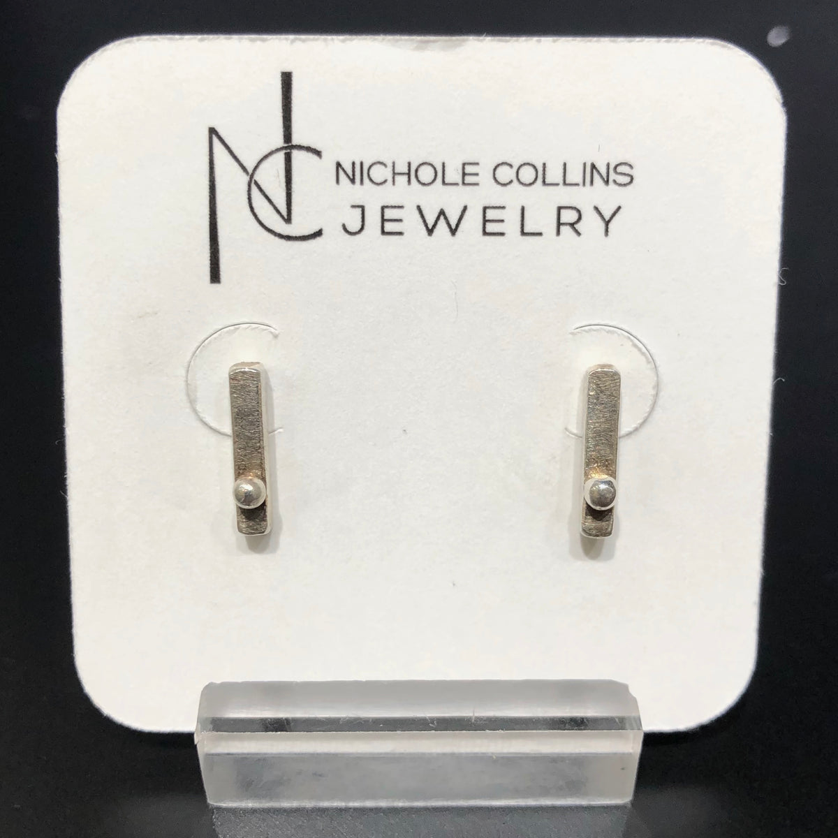 Nichole Collins - Earrings - Bar with Silver Ball #D301 – Phoenix Gallery