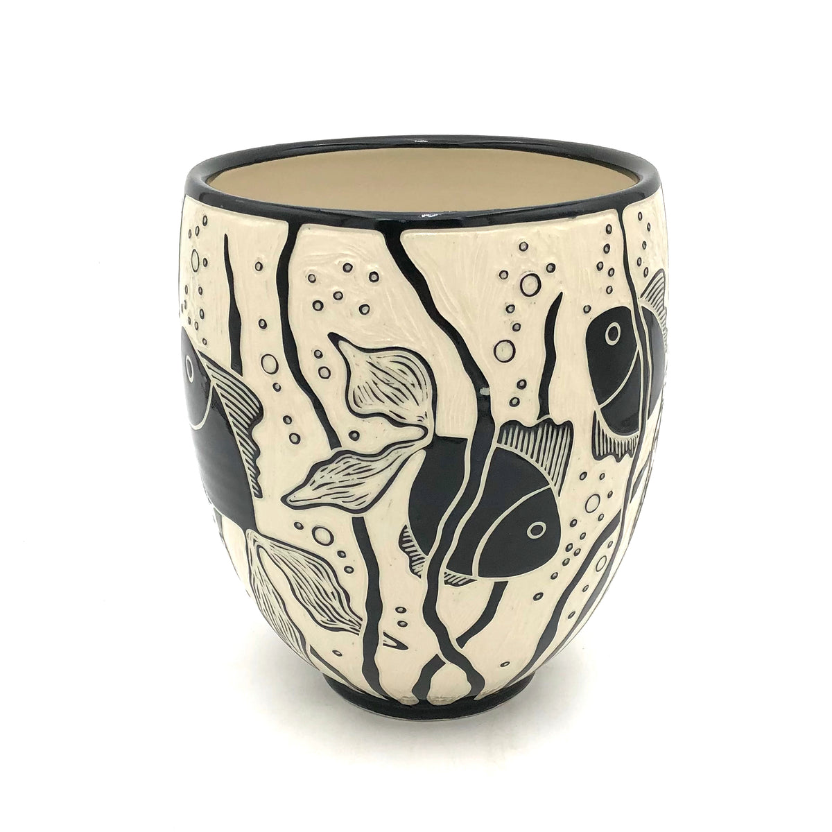 Jennifer Falter - Sgraffito Vase (Fish) – Phoenix Gallery